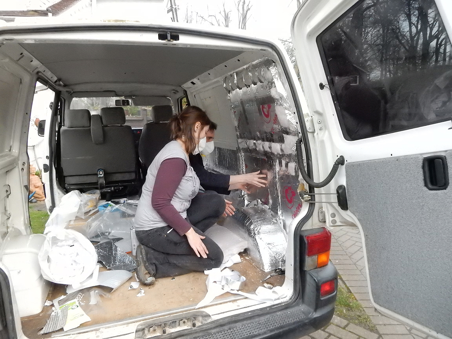 The build begins with insulation